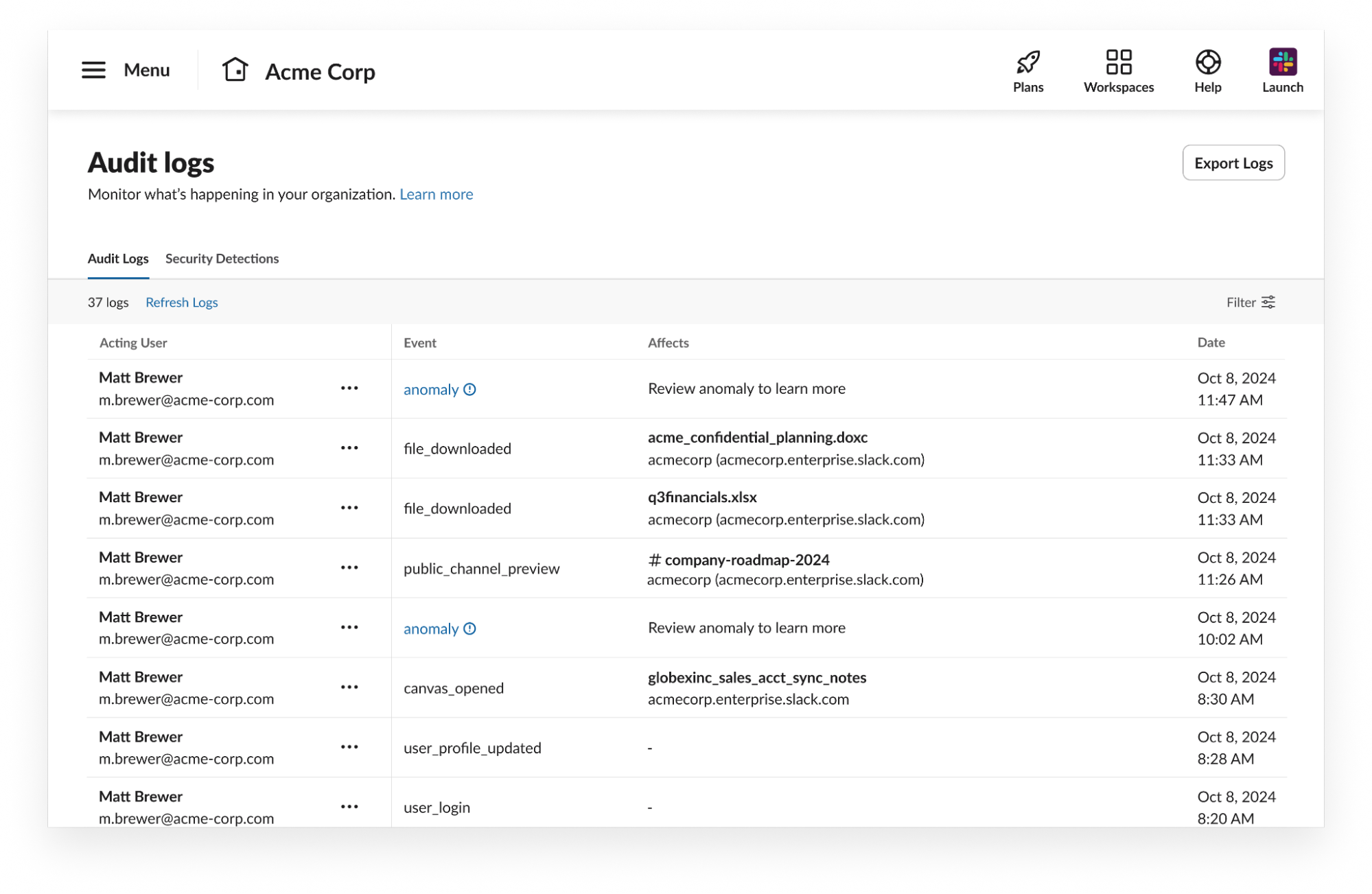 Slack Audit Logs and Anomalies | Engineering at Slack